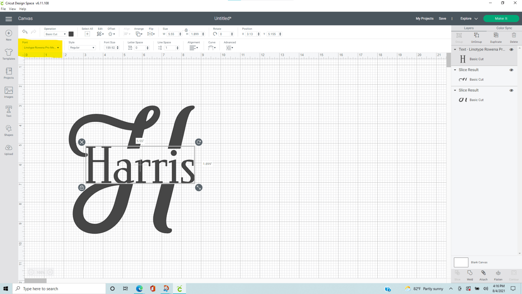 Split Letter Monogram Cricut Tutorial - Life as a LEO Wife