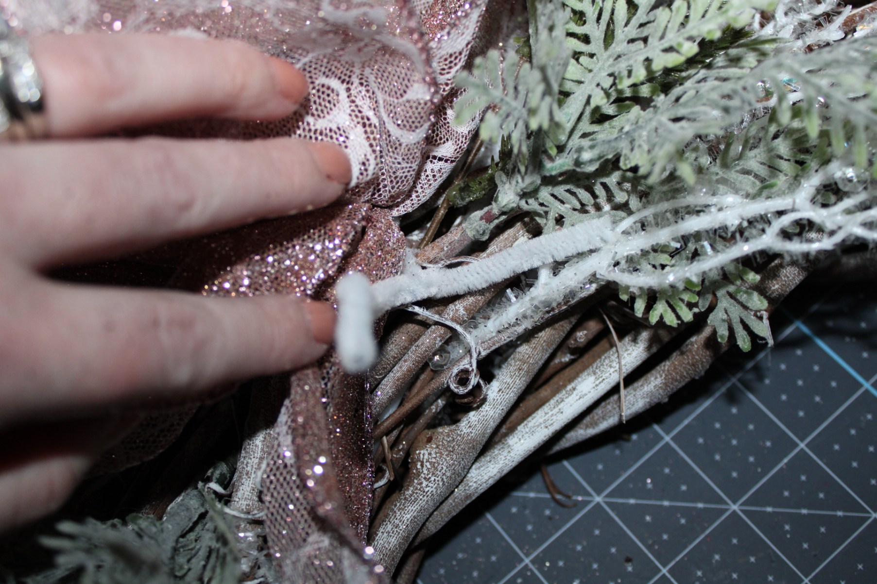 Winter Grapevine Wreath Tutorial - Life as a LEO Wife