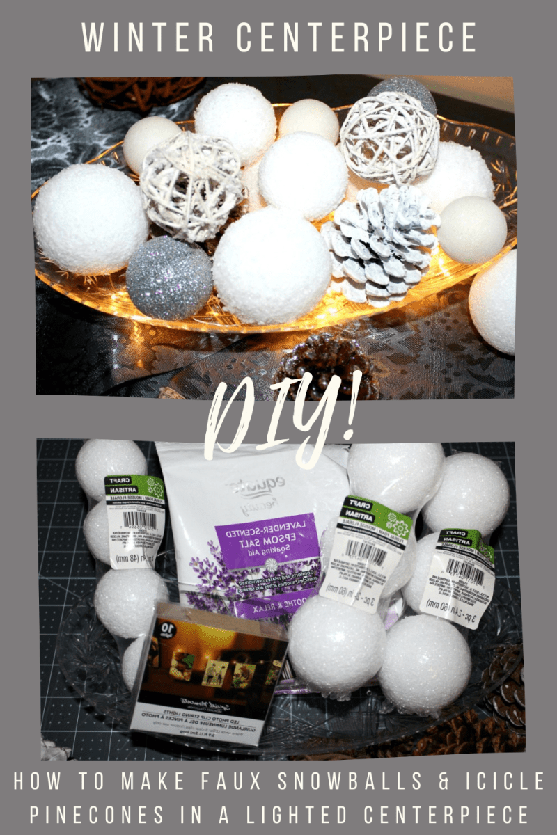 DIY Snowball Centerpiece: Lighted for Winter! - Life as a LEO Wife