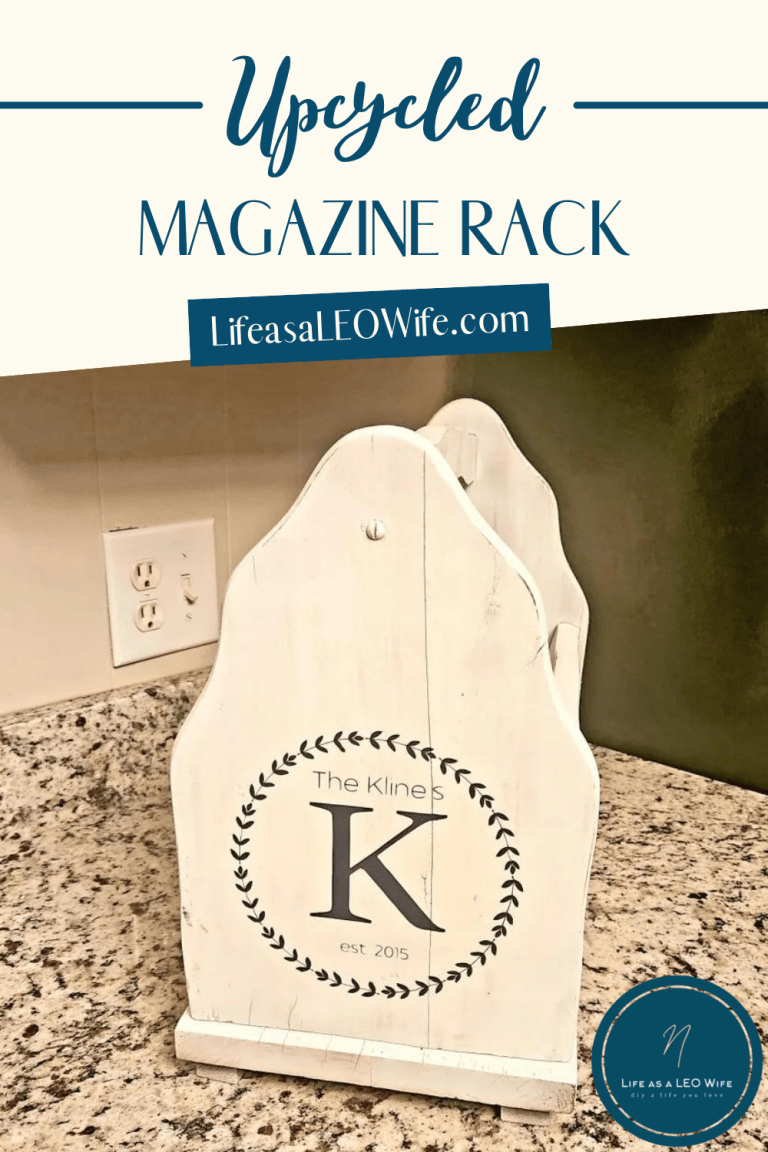 Upcycled Magazine Rack Turned into Kitchen Decor & Storage: Free SVG!