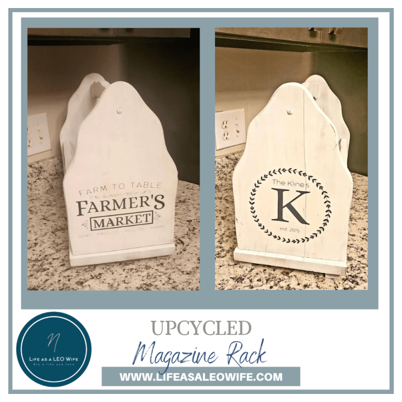 Upcycled Magazine Rack Turned into Kitchen Decor & Storage: Free SVG!