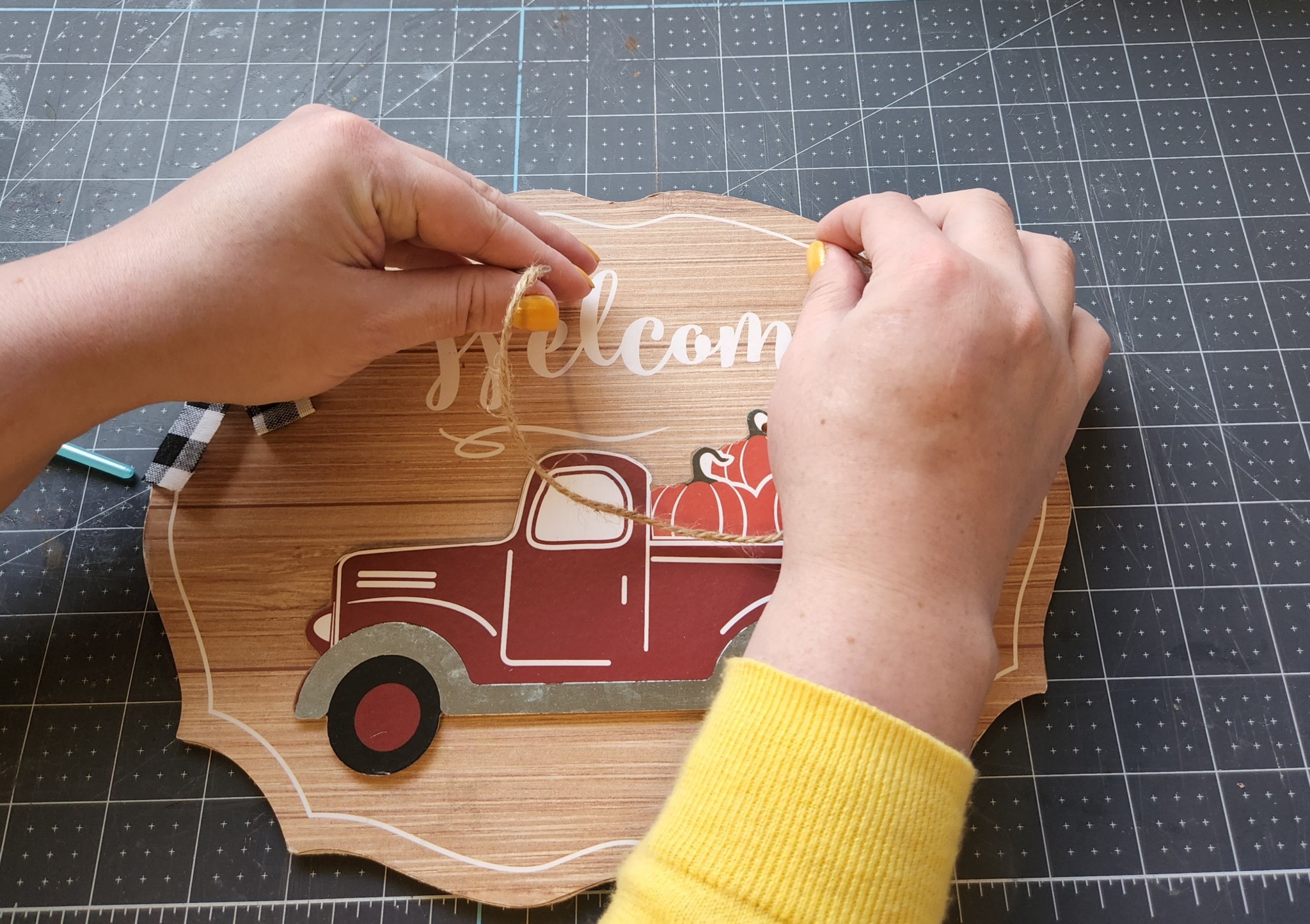 Fall Dollar Tree Sign Upcycle - Life as a LEO Wife