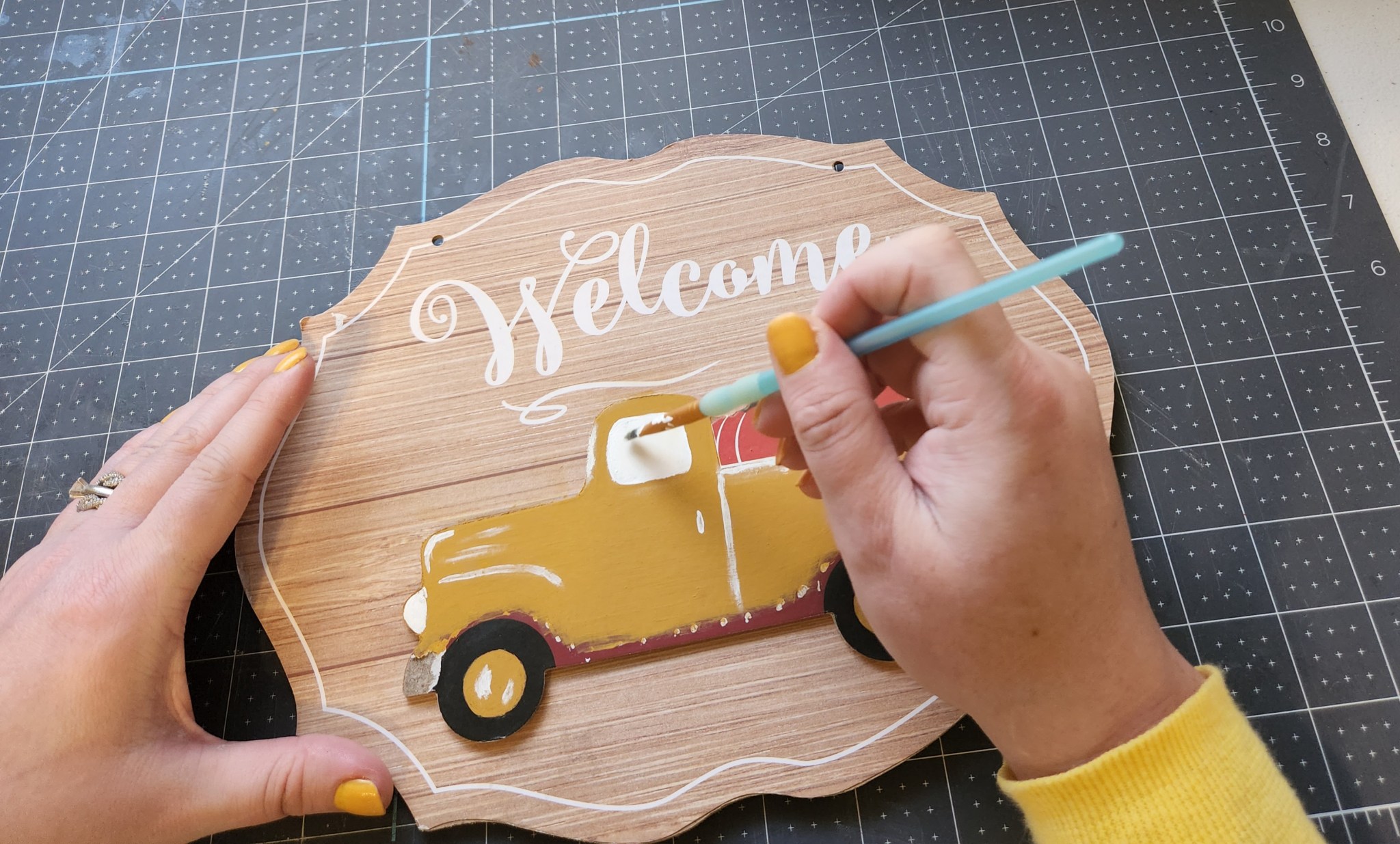 Fall Dollar Tree Sign Upcycle - Life as a LEO Wife