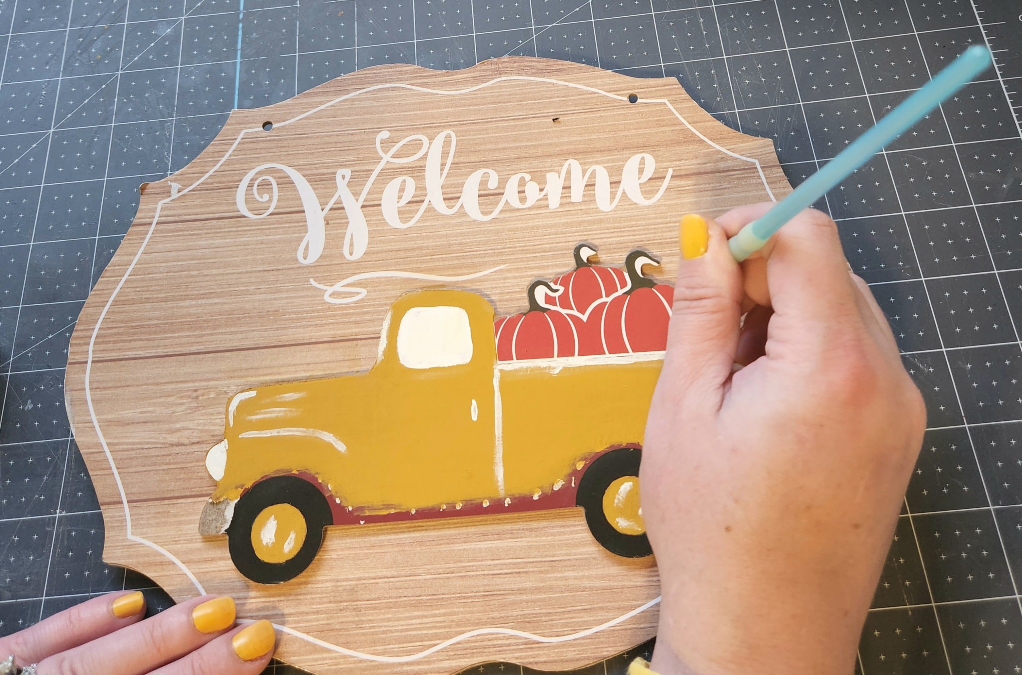 Fall Dollar Tree Sign Upcycle - Life as a LEO Wife