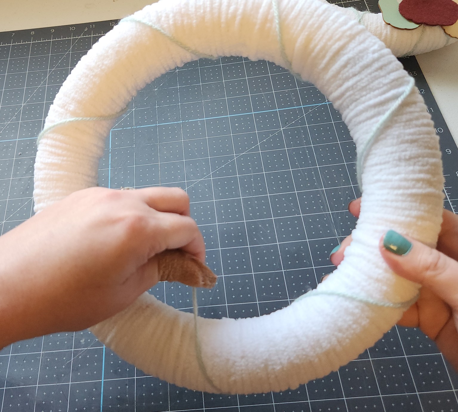 Fall Chenille Yarn Wreath