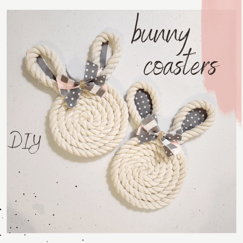 Farmhouse Bunny Coasters or Tray Decor for Spring - Life as a LEO Wife