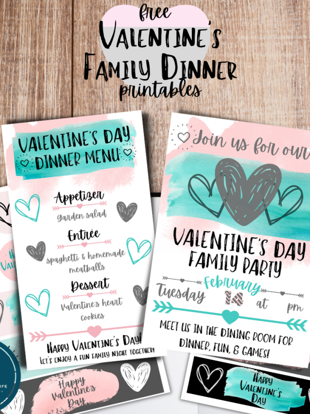 Valentine's Day Free Printables for a Fun Family Dinner: Invitation ...