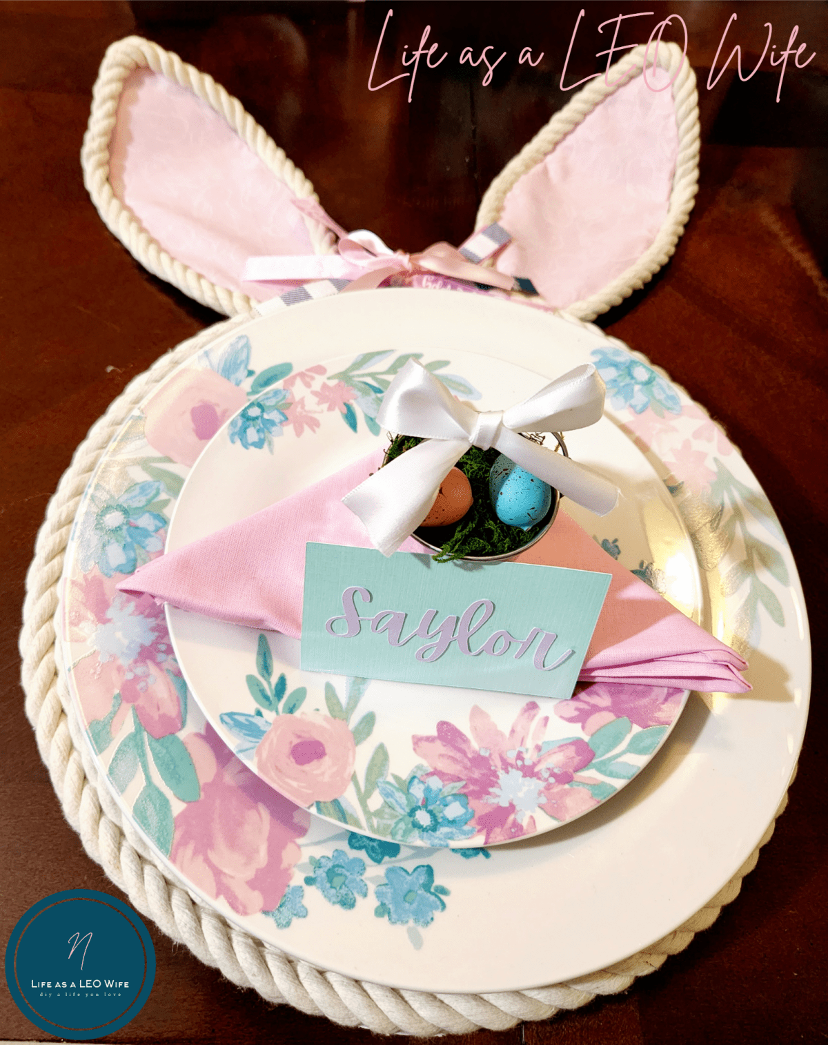 Adorably Cute Easter Tablescape Using Dollar Tree Exclusively & a Place Card Holder DIY - Life ...