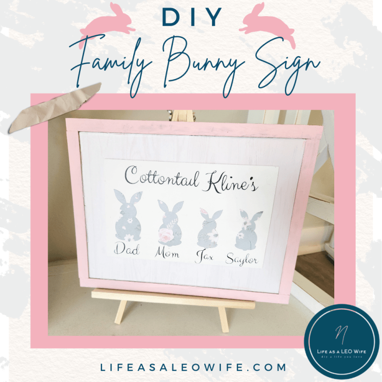 Personalized Bunny Sign with Family Names - Life as a LEO Wife
