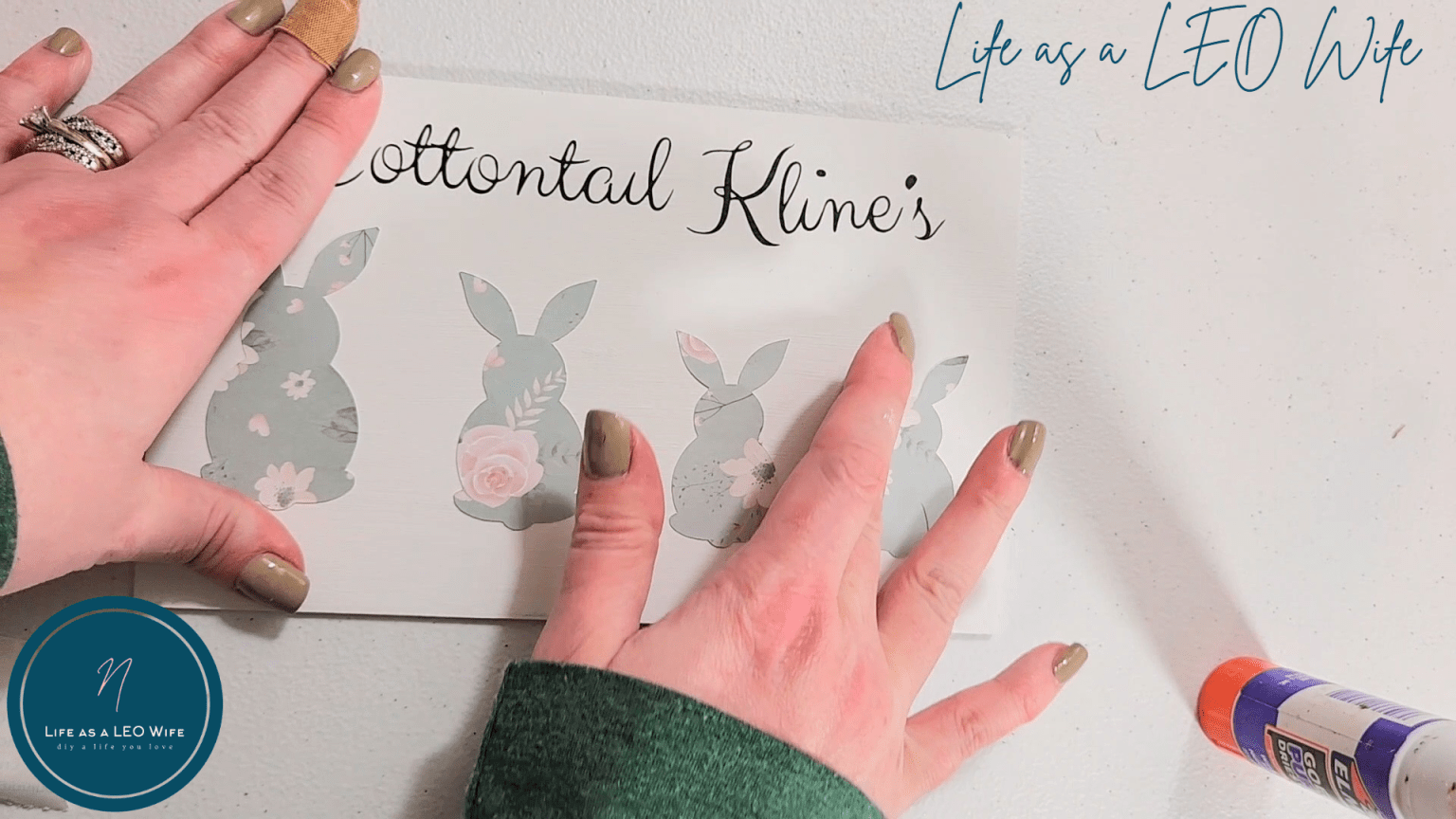 Personalized Bunny Sign with Family Names - Life as a LEO Wife