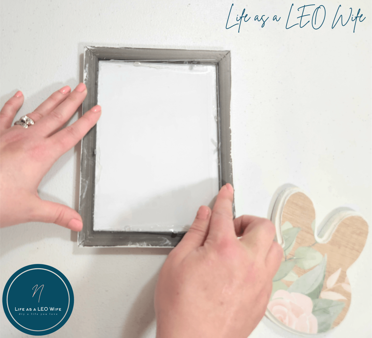 Easy Farmhouse Style Framed Bunny & Easter Egg - Life as a LEO Wife