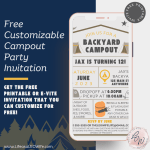 Free E-Vite or Printable Backyard Campout Birthday Invitation ...