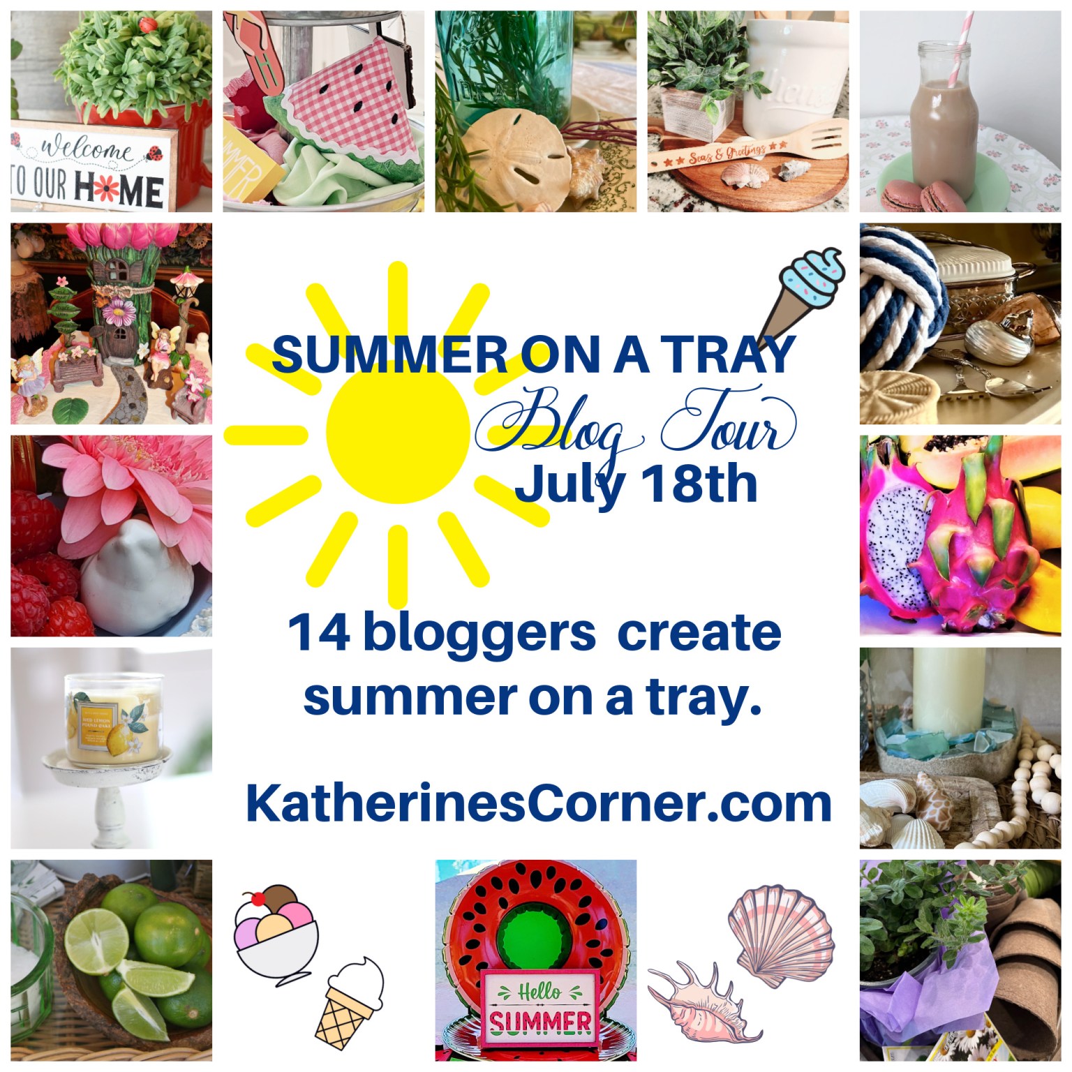 Summer Tray Decorating Ideas for the Kitchen: 16 Gorgeous Trays!