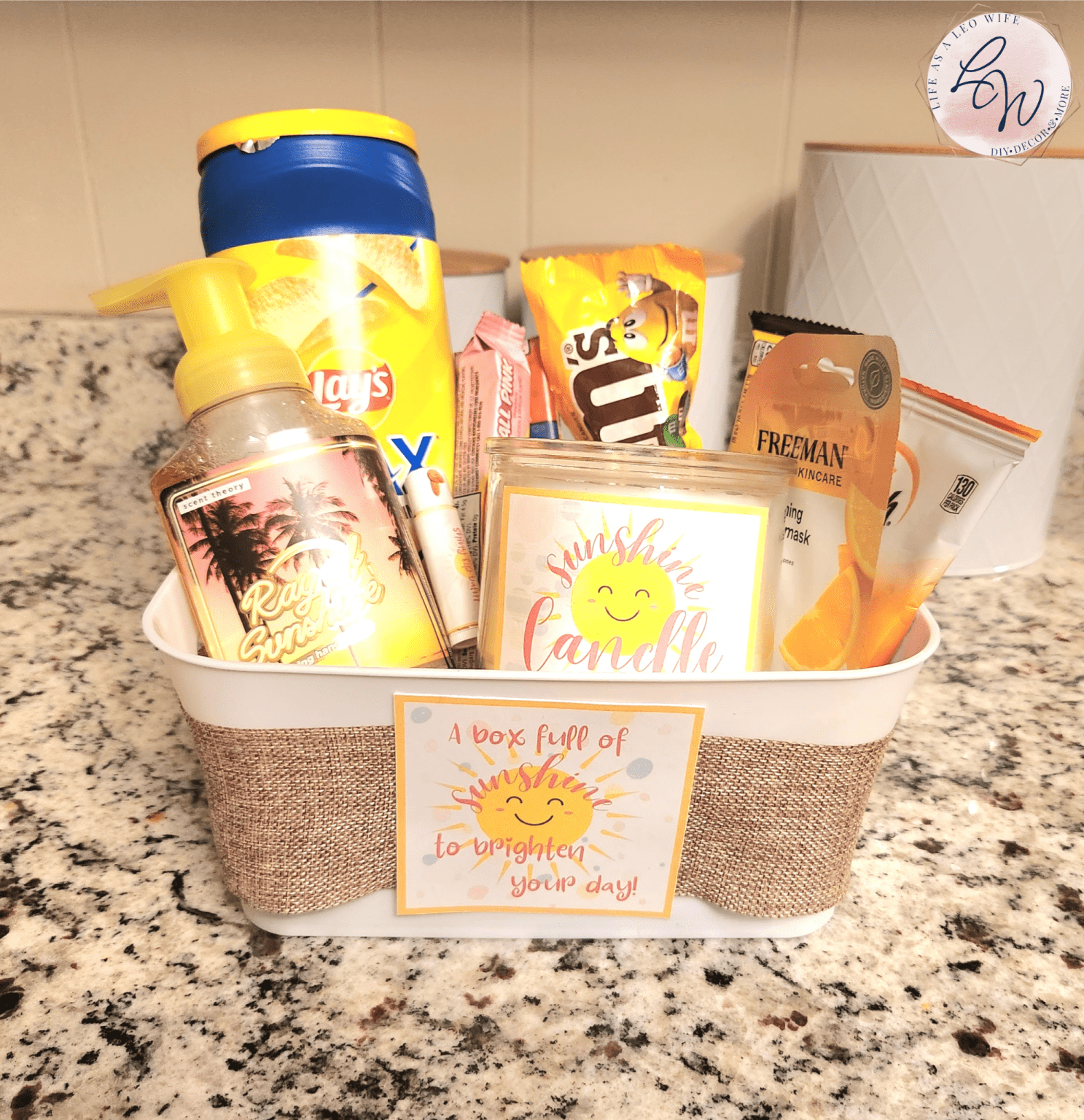 Box Full of Sunshine Idea with Free Printables - Life as a LEO Wife