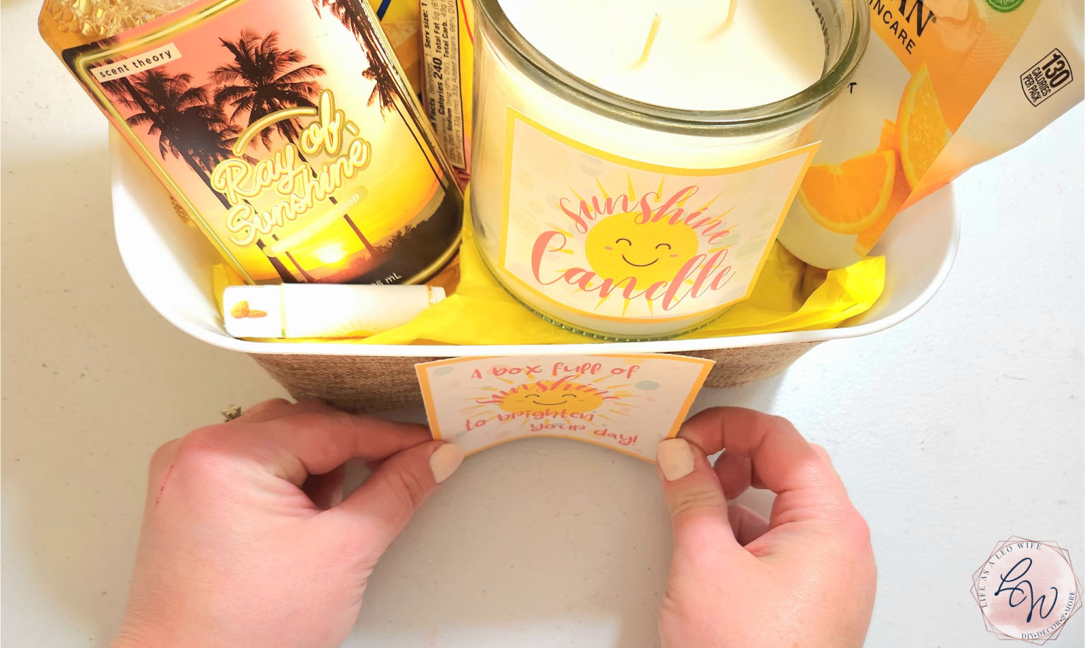 Box Full of Sunshine Idea with Free Printables - Life as a LEO Wife