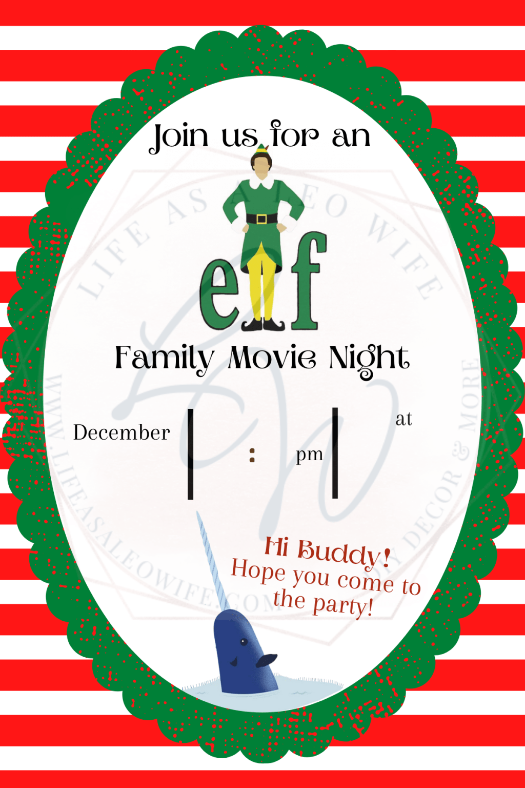 Elf Movie Night Free Printables - Life as a LEO Wife