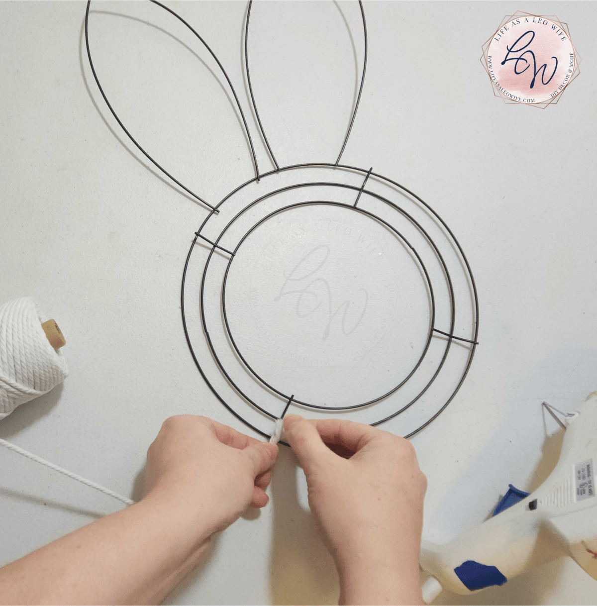 Easy & Elegant Dollar Tree Bunny Wreath - Life as a LEO Wife